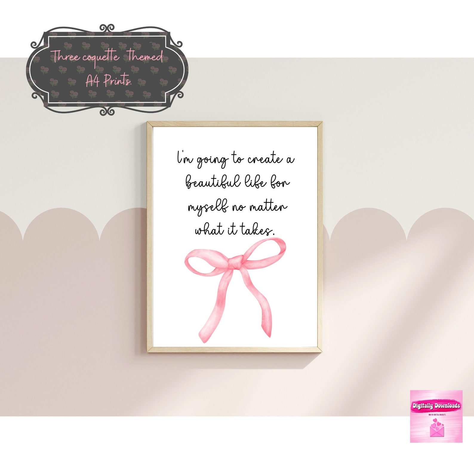 Trendy Inspirational Coquette Printable Art Wall Decor, Cute Digital ...