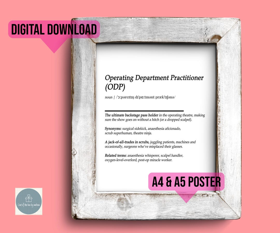ODP Definition Printable Poster – Sarcastic, Funny Staff Room A4 & A5 ...