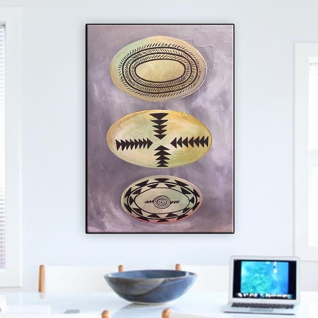 Tribal Design Wall Art Native American Basket Painting Indigenous Art ...