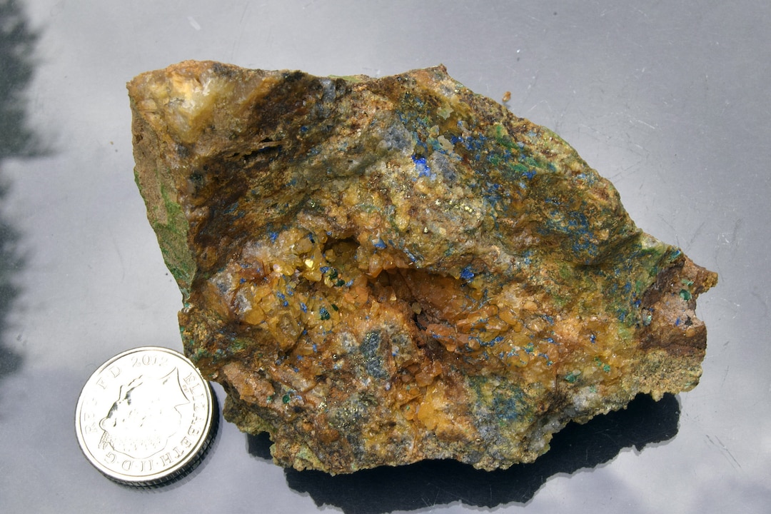 Linarite Bayldonite Crystals From Driggith Mine, Caldbeck Fells ...
