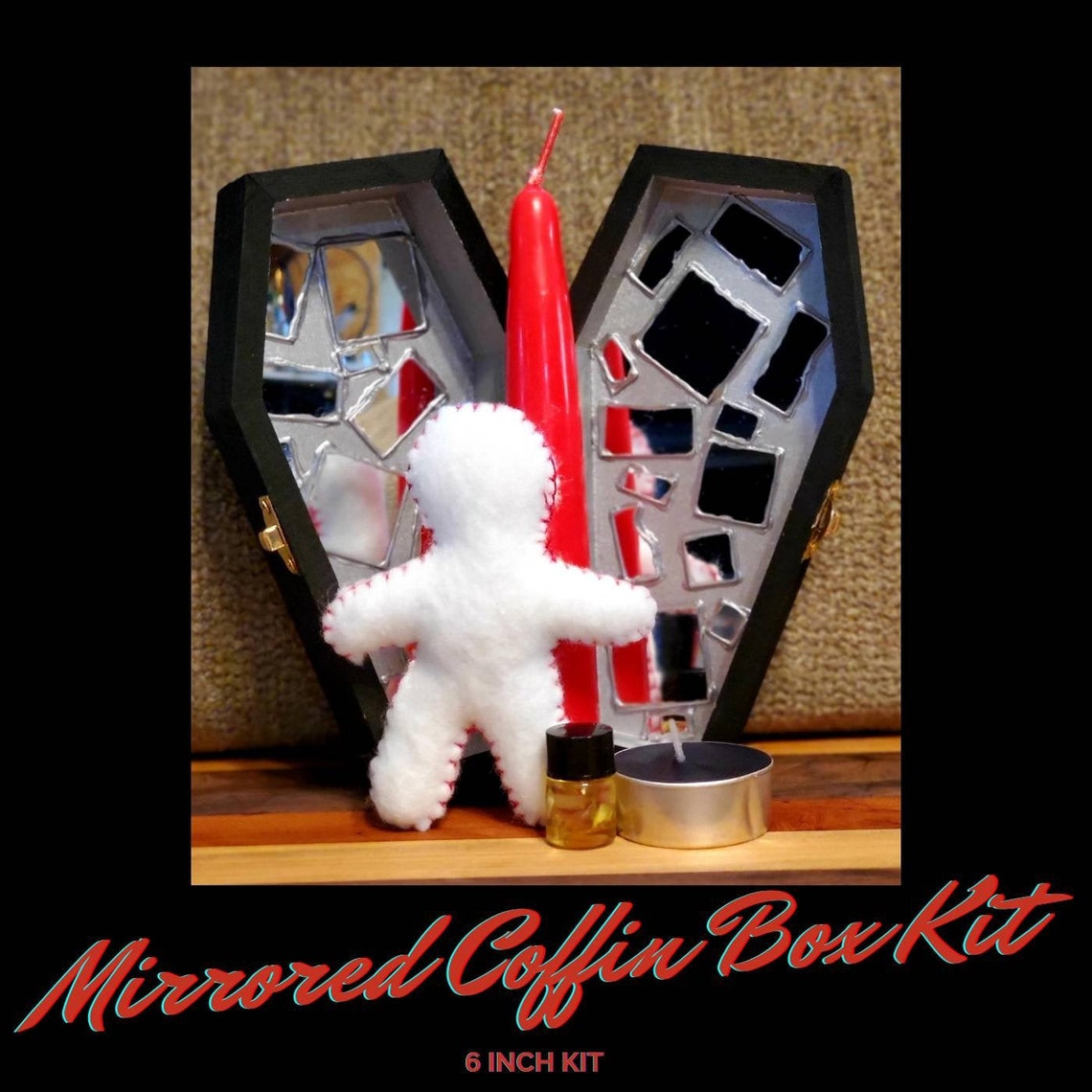 Mirrored Coffin Box With Poppet/ Mirror Box Spell/ Mirror Box/ - Etsy