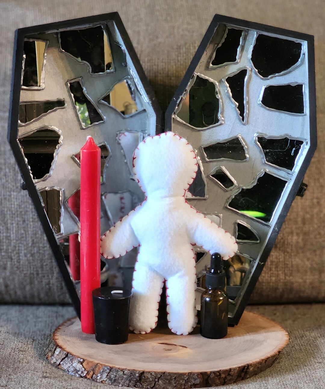 Mirrored Coffin Box With Poppet/ Mirror Box Spell/ Mirror Box/ - Etsy