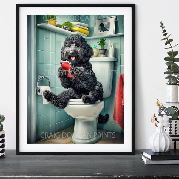 Cockapoo on Toilet - Etsy