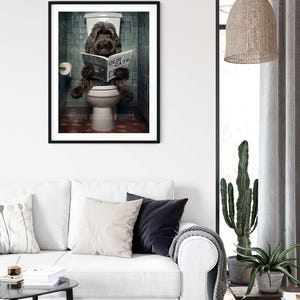 Black Cockapoo on the Loo, Funny Toilet Humour Dog Print - Etsy