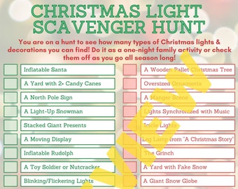 Christmas Light Scavenger Hunt - Etsy