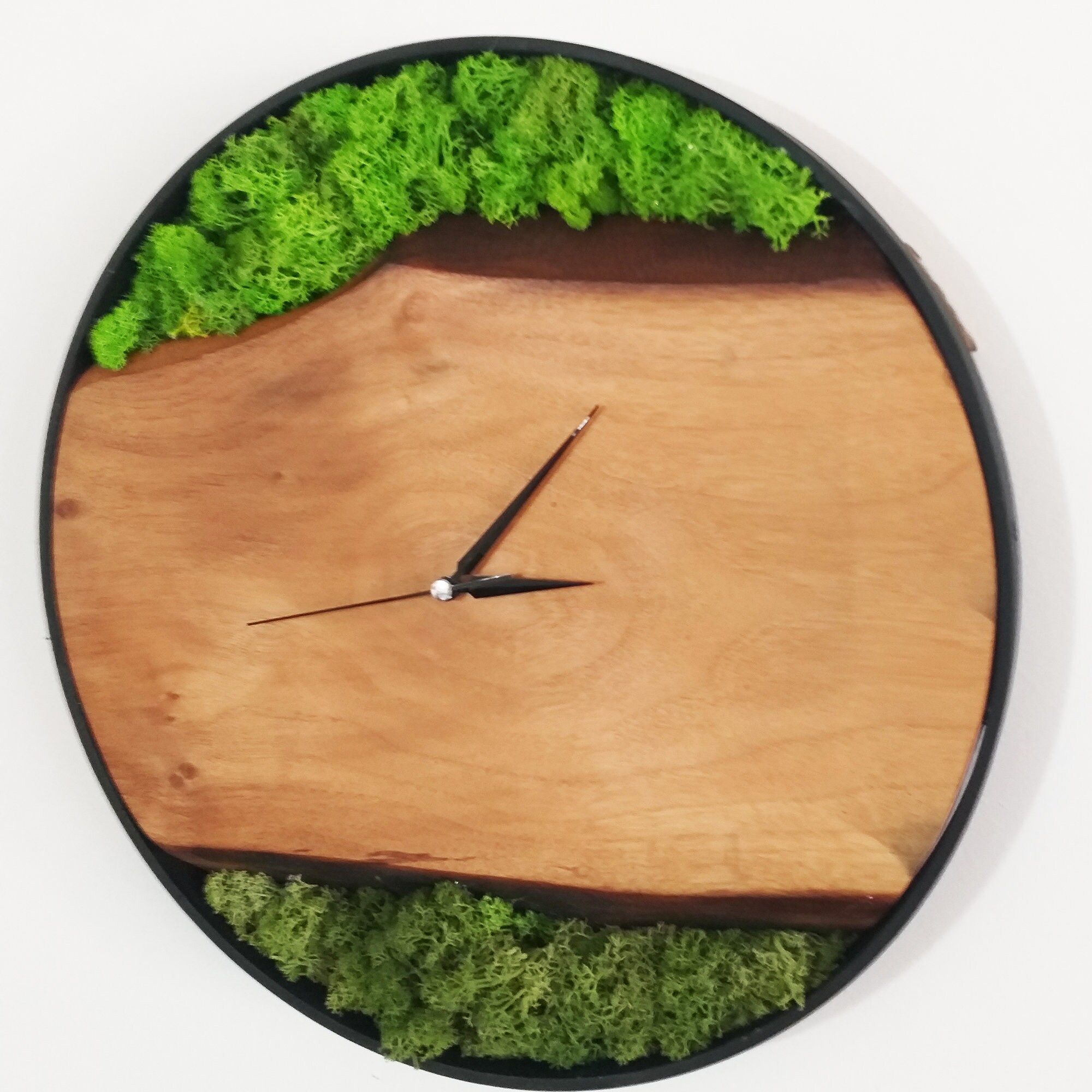 Moss Wall Clock Wood Wall Art Moss Wall Decor Star Green - Etsy