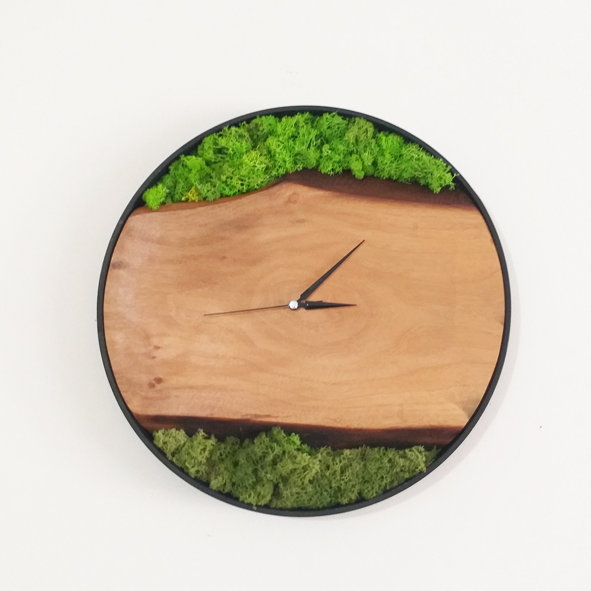Moss Wall Clock Wood Wall Art Moss Wall Decor Star Green - Etsy