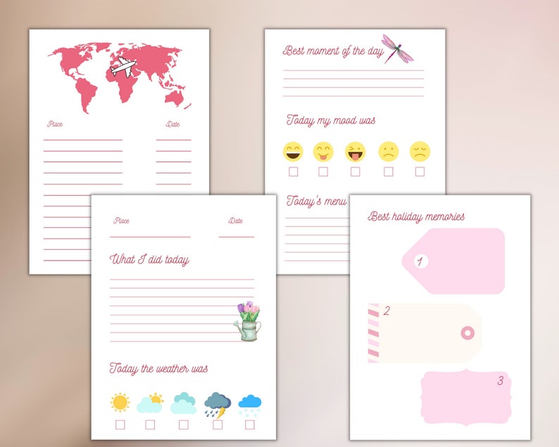 Spring Travel Journal Printable, Travel Diary, Trip Itinerary, Travel ...