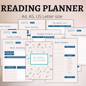 Reading Planner Printable, Reading Log, Reading Tracker, Reading ...