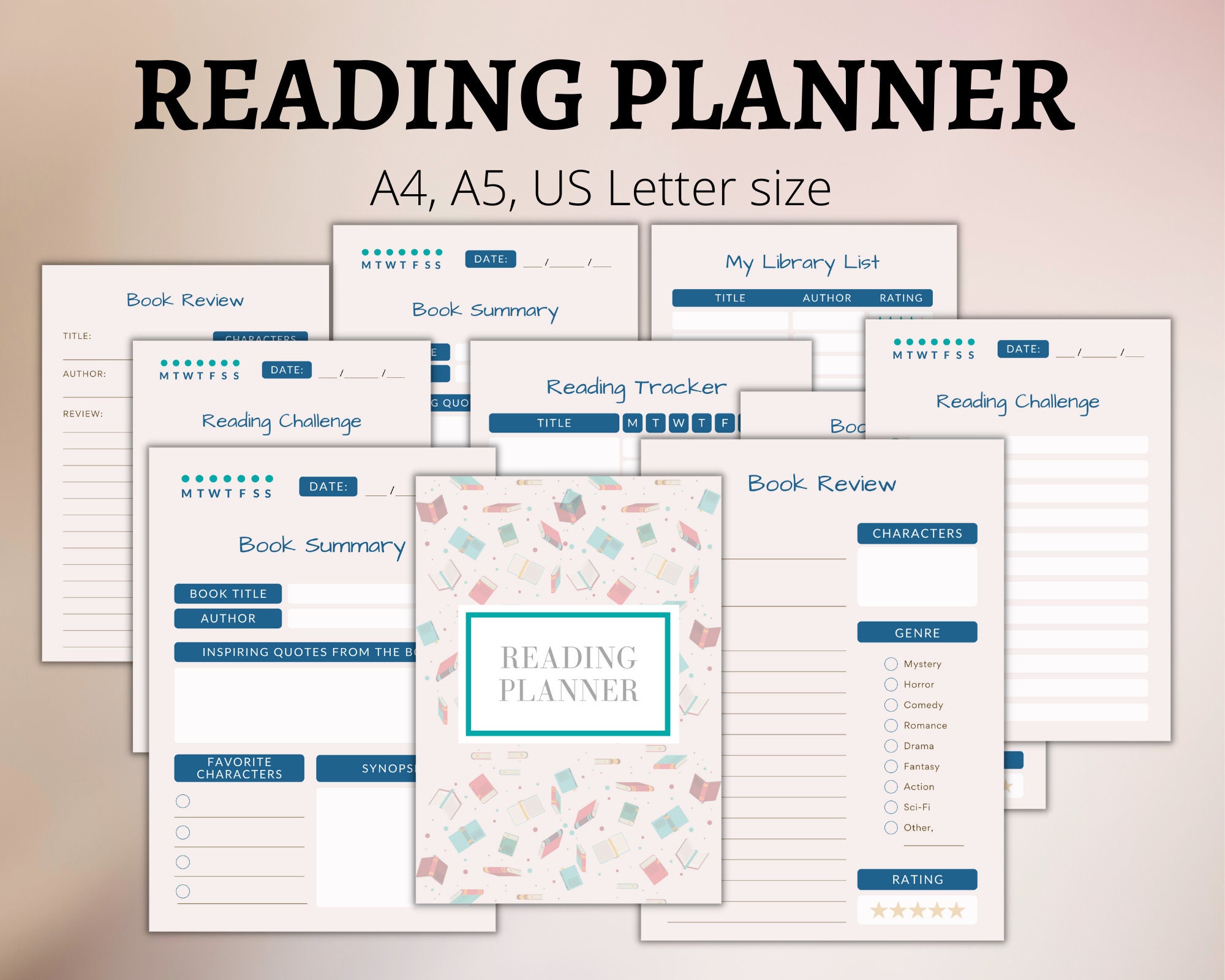 Reading Planner Printable, Reading Log, Reading Tracker, Reading ...