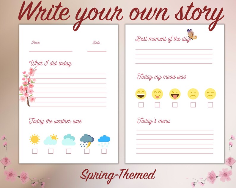 Spring Travel Journal Printable, Travel Diary, Trip Itinerary, Travel ...