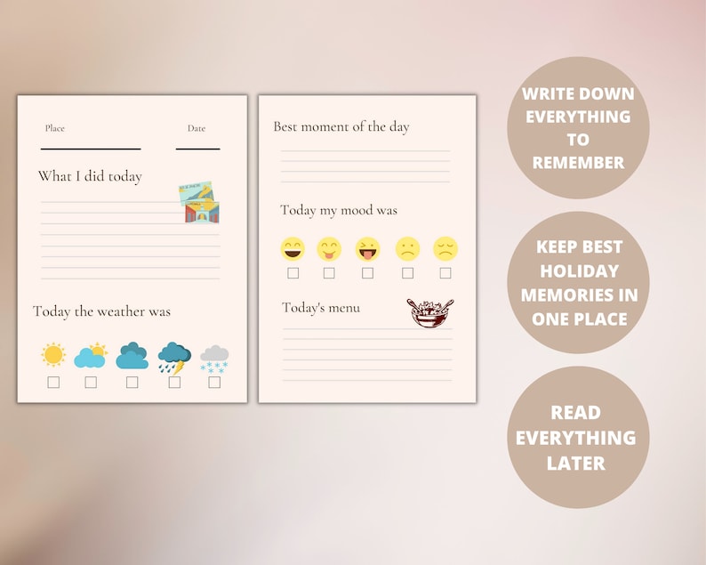 Travel Journal Printable Travel Diary Trip Itinerary Travel - Etsy