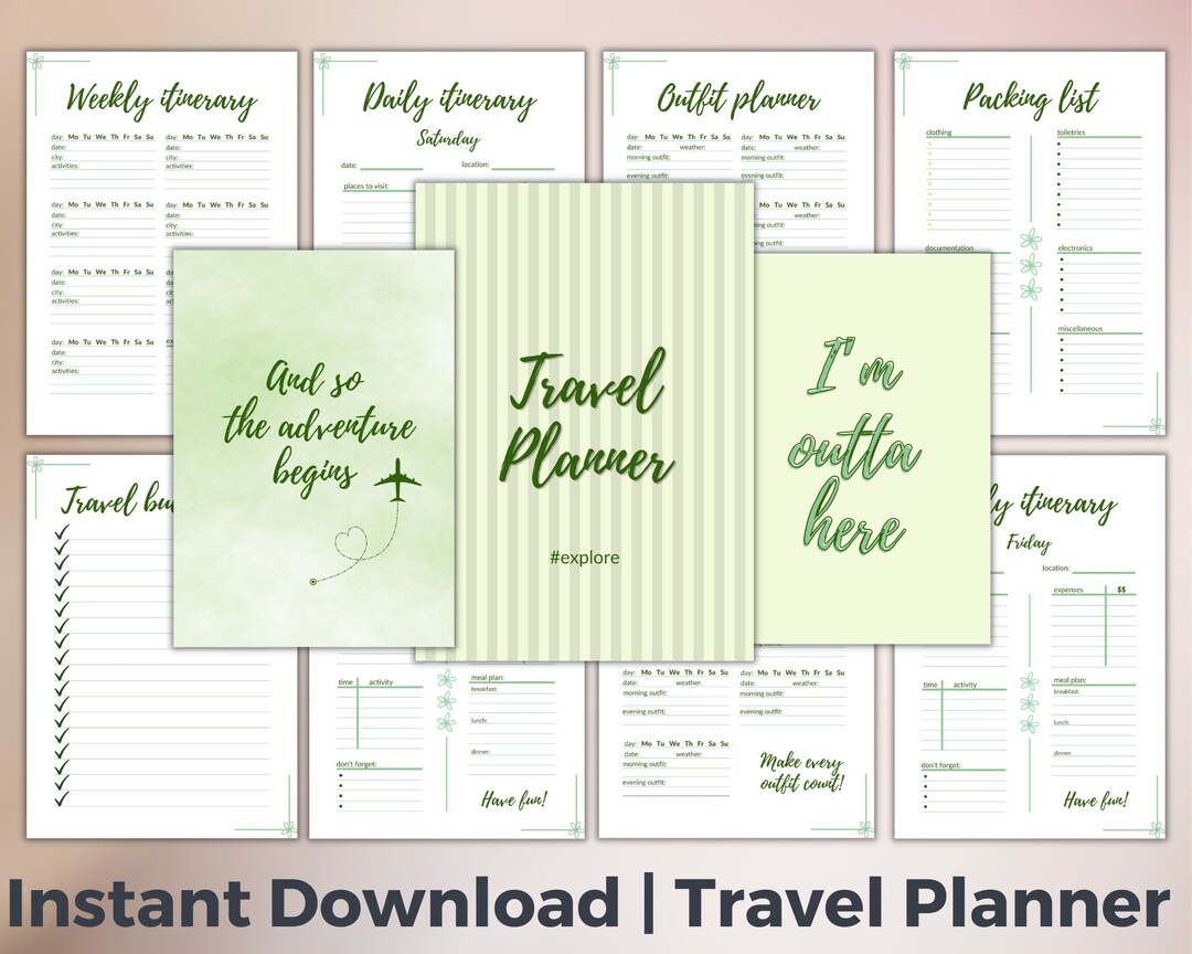Printable Travel Planner Kit |trip Planner | vacation Planner | Packing ...