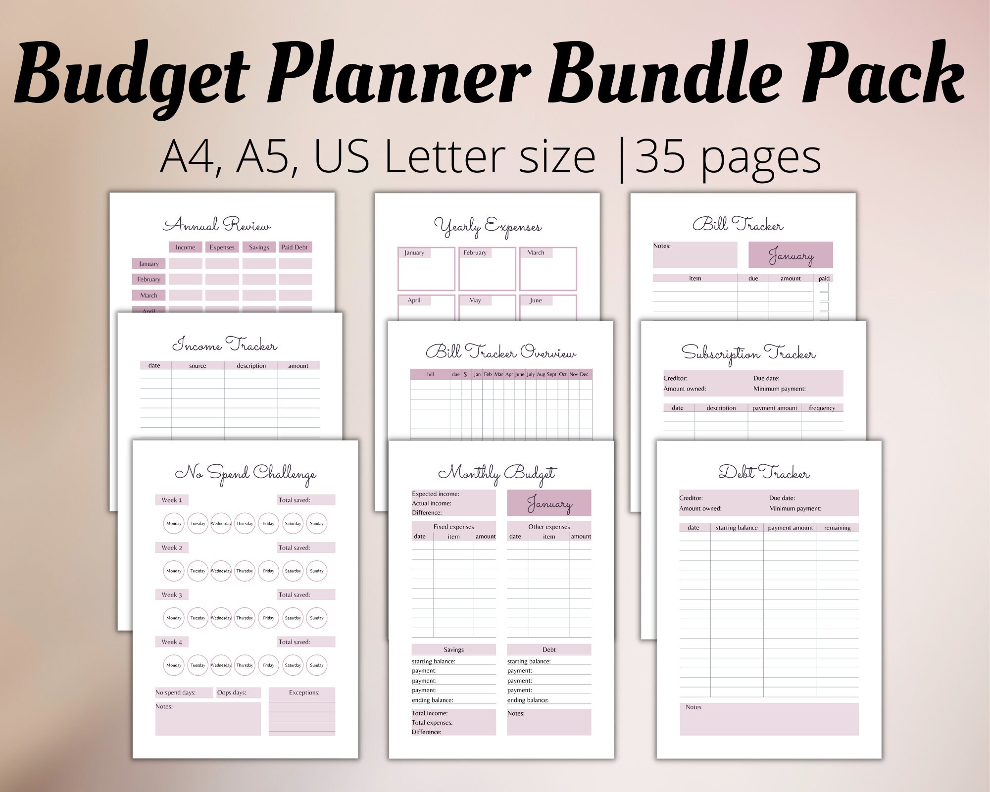 Yearly Budget Planner Printable 2023, Financial Planner Printable ...