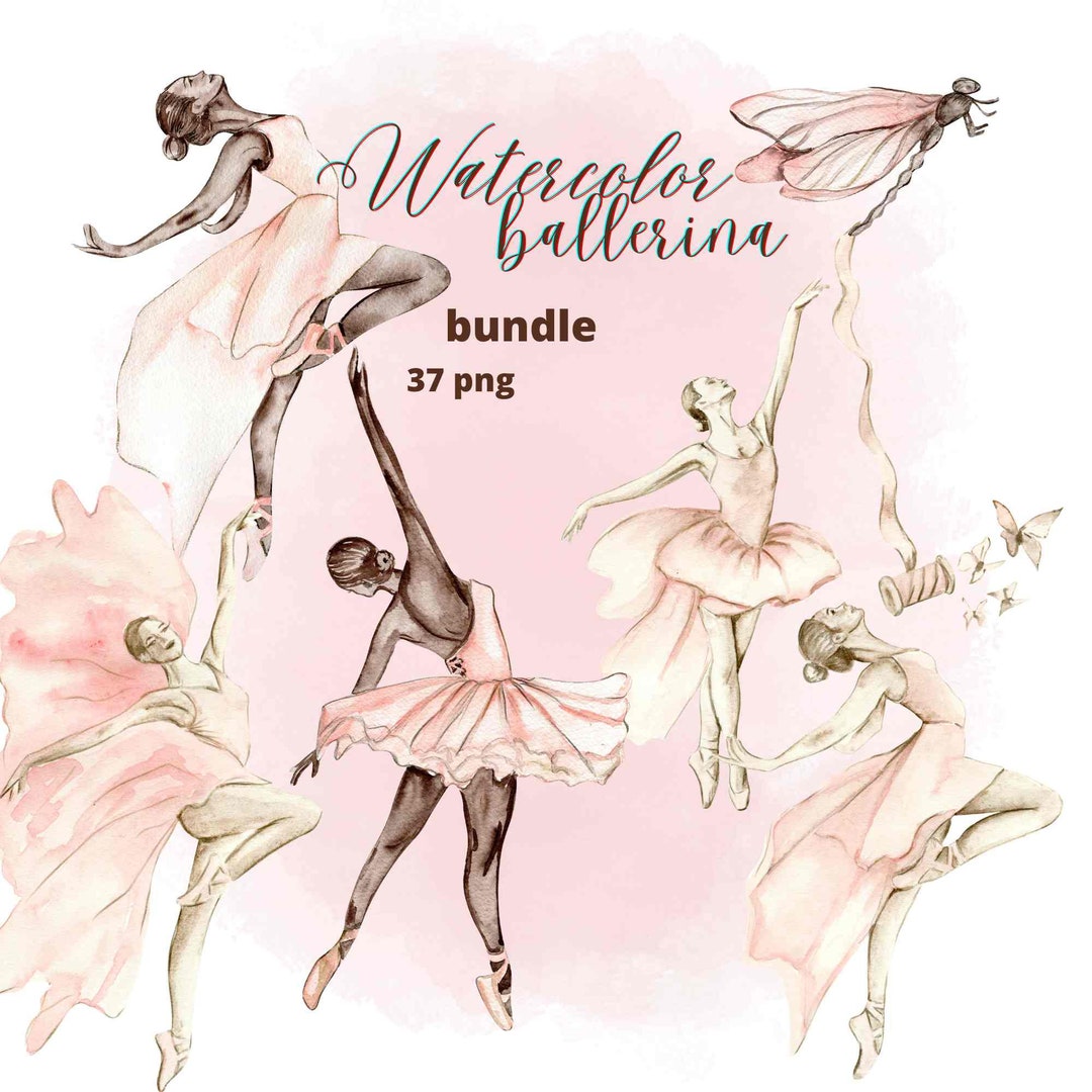 WATERCOLOR BALLERINA Bundle Clipart. Cute Fashion Clipart. - Etsy