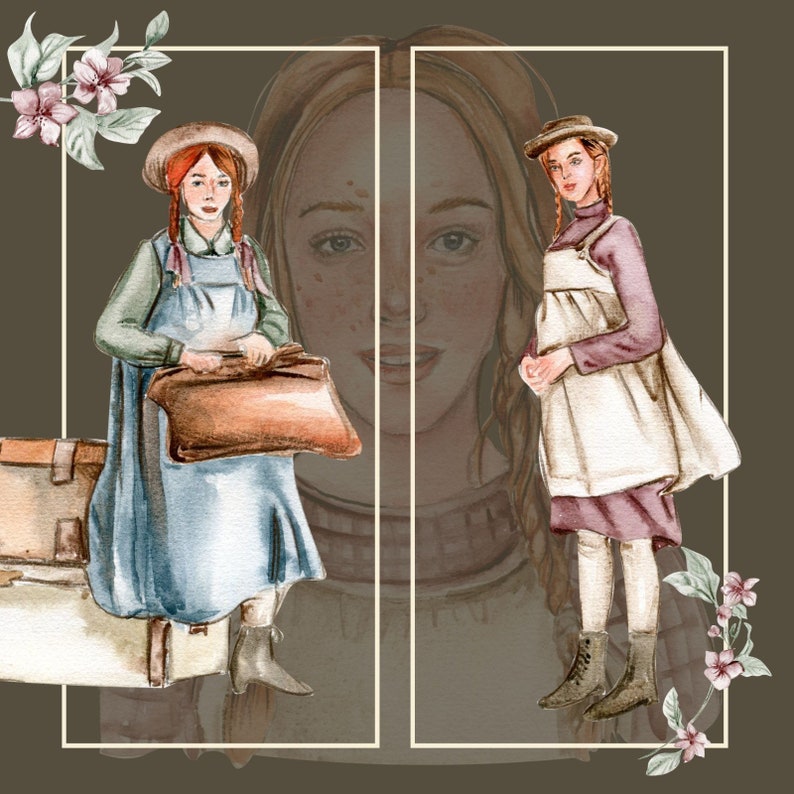 CUTE KID CLIPART Anne of Green Gables Clipart Anne Floral - Etsy