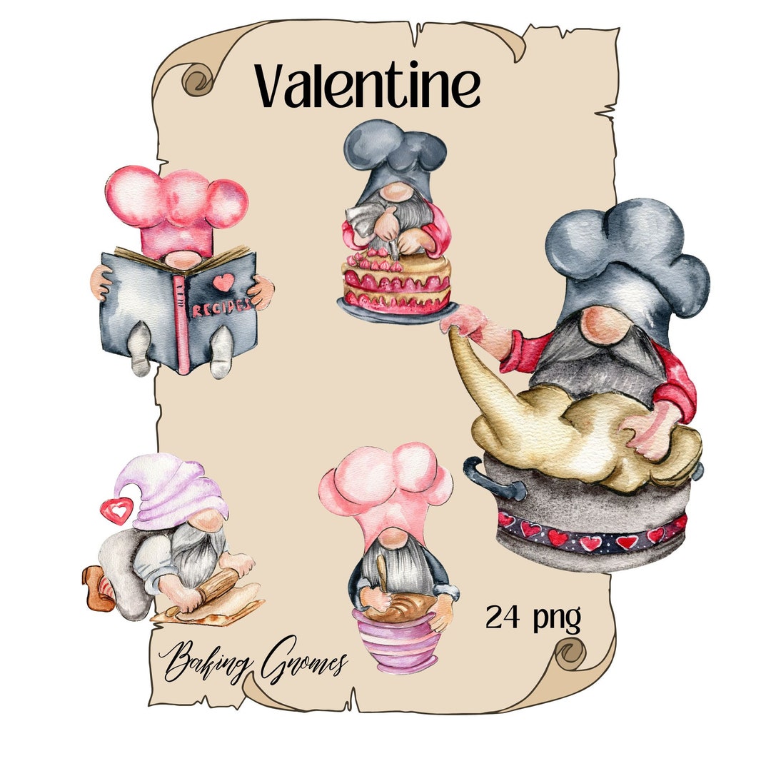 BAKING GNOME CLIPART Cake Clipart Scrapbooking Clipart - Etsy