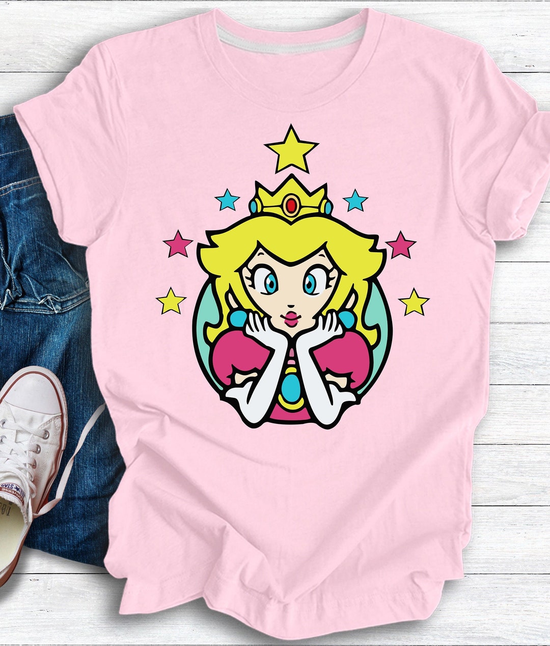 Princess Peach Star Shirtprincess Peach Shirtprincess Peach - Etsy