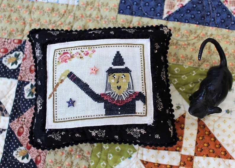 Harlequin Halloween Primitive Cross Stitch Pattern - Etsy