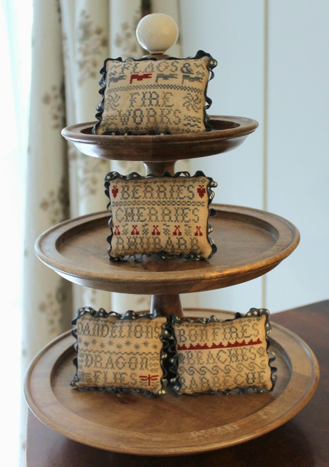 Flags and Fireworks, Primitive Cross Stitch Pattern, PDF/DIGITAL Cross ...