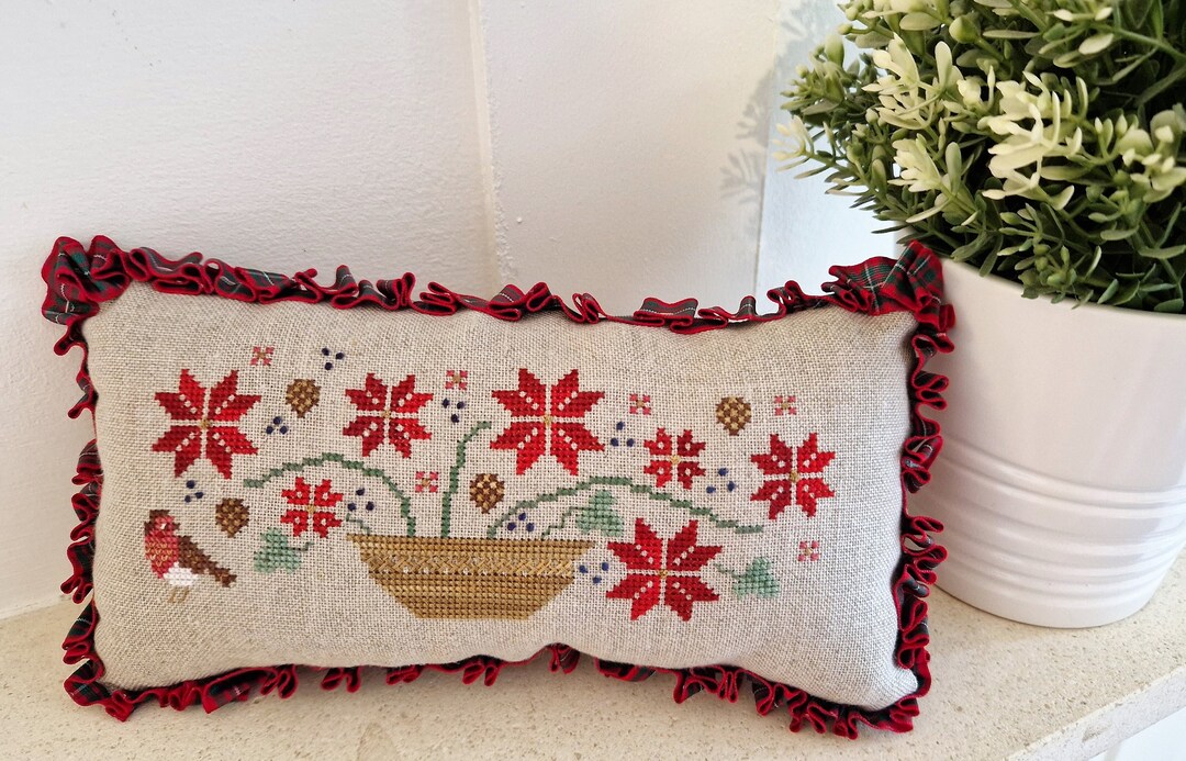 December Basket, Primitive Cross Stitch Pattern, PDF/DIGITAL Cross ...