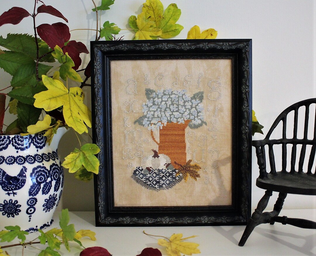 Autumn Subtle Sampler, Primitive Cross Stitch Pattern, Sampler Cross ...