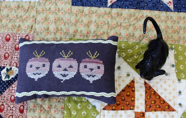 Harlequin Halloween Primitive Cross Stitch Pattern - Etsy