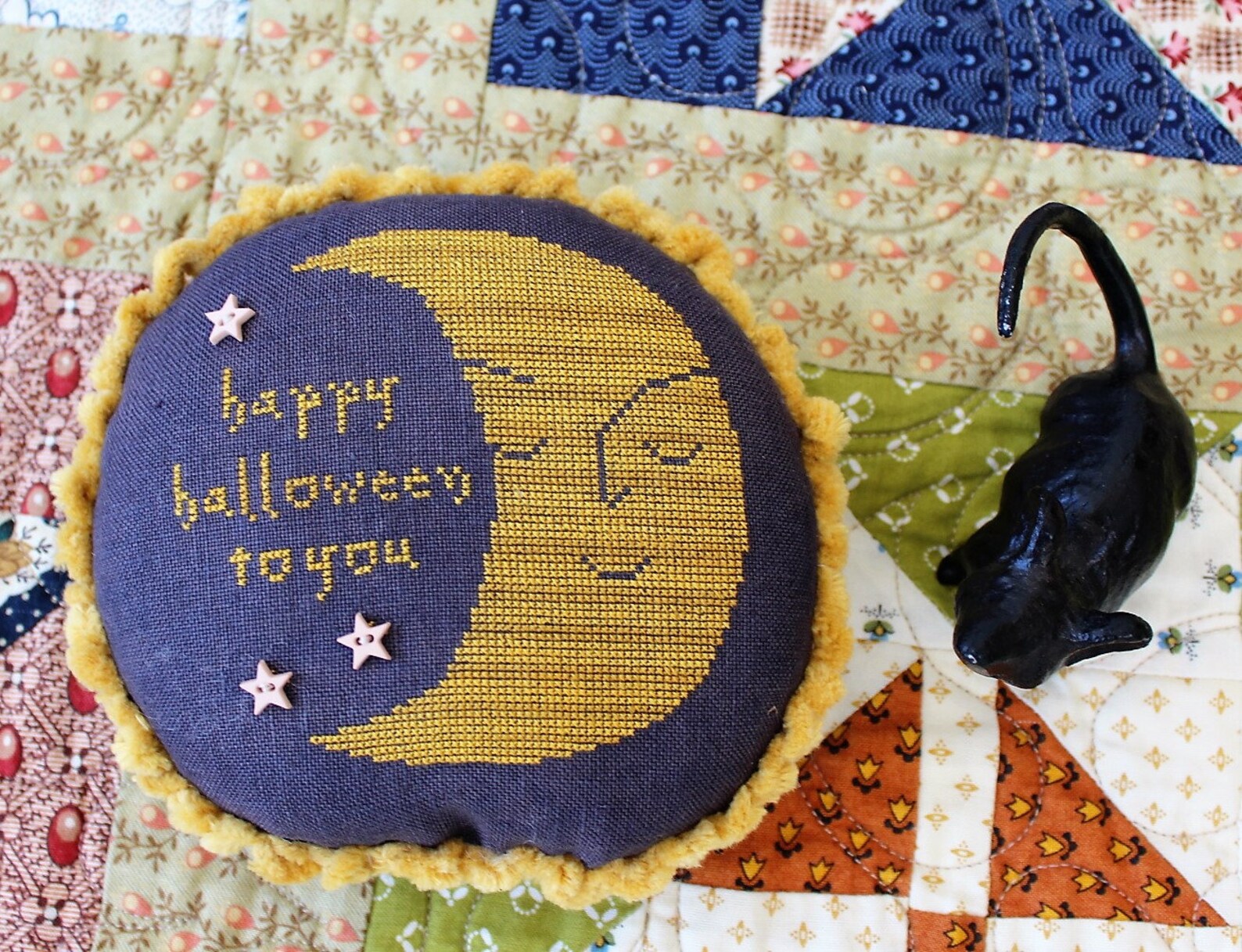 Harlequin Halloween Primitive Cross Stitch Pattern - Etsy