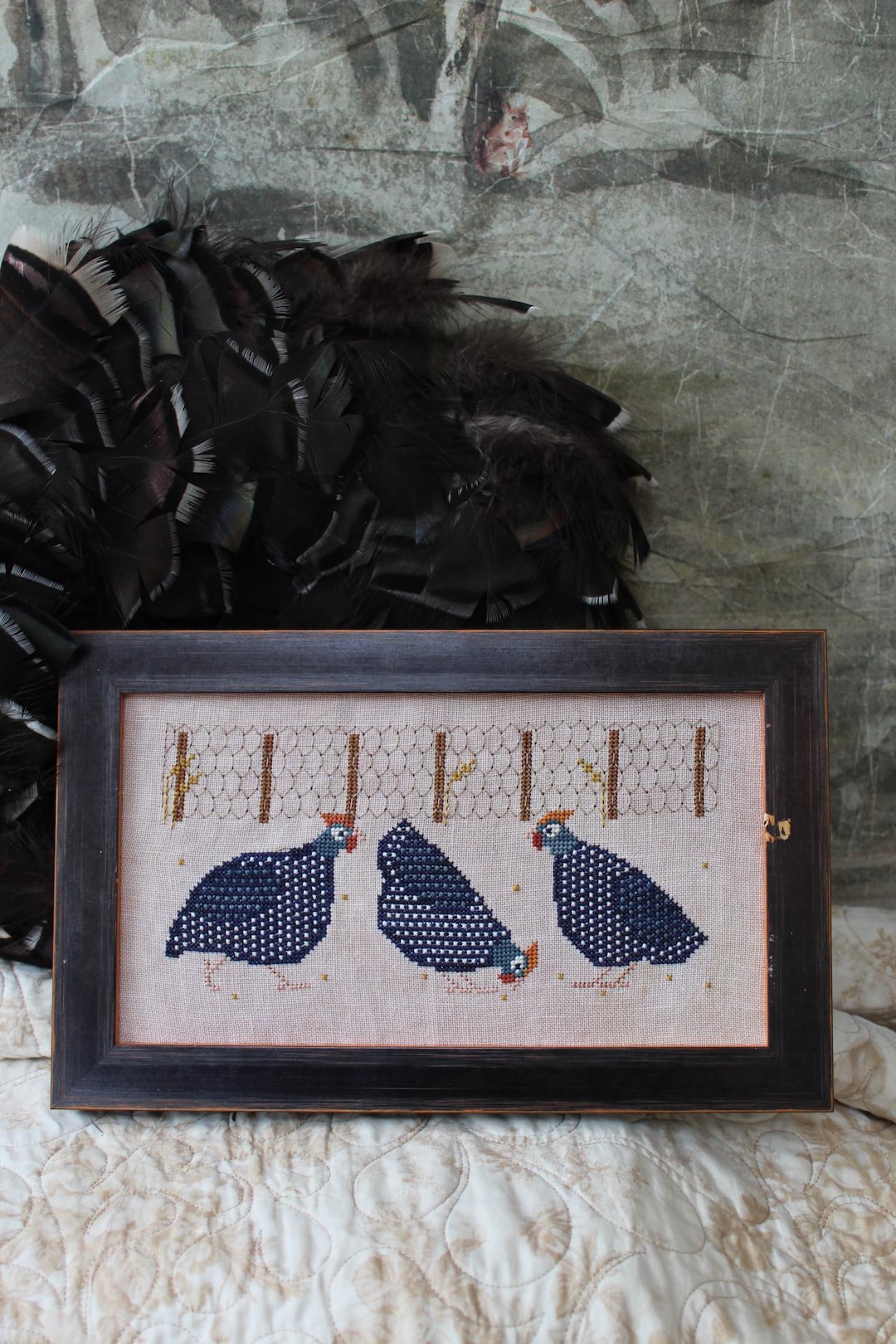Fowl Play, Primitive Cross Stitch Pattern, PDF/DIGITAL Pattern, Guinea ...