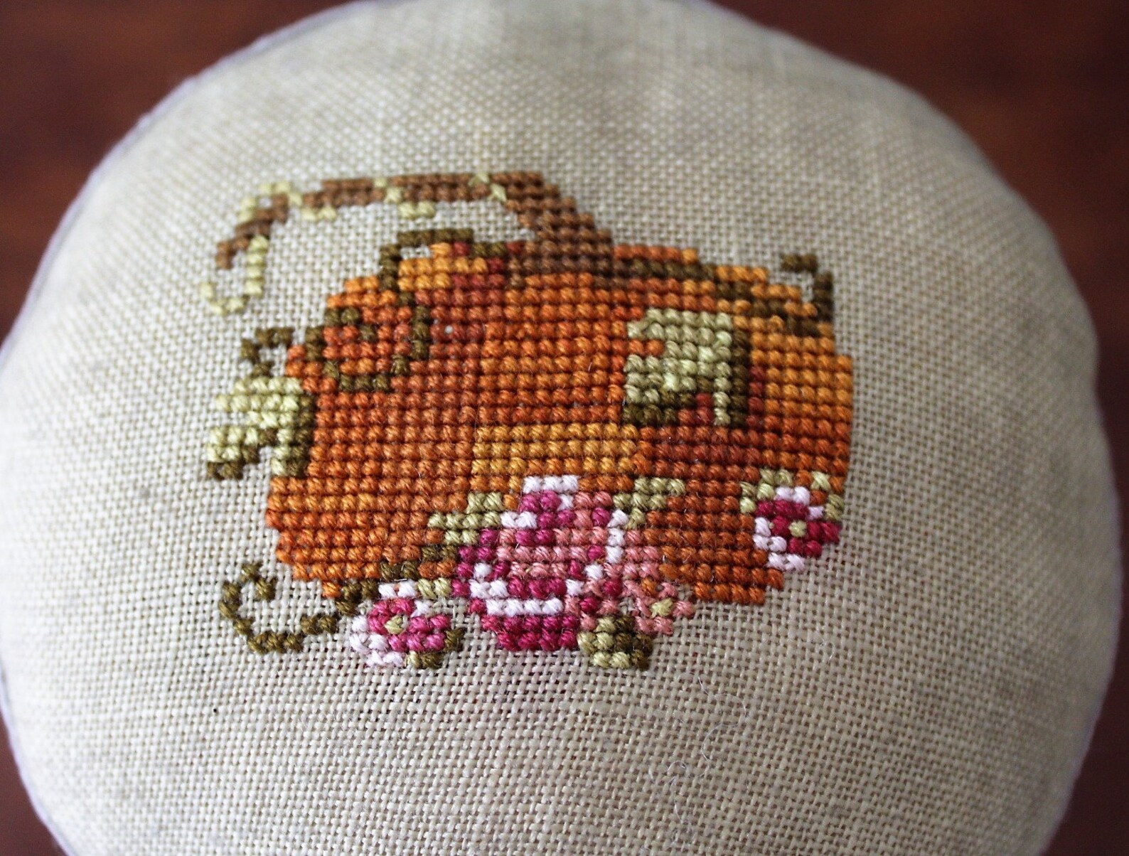 Harlequin Halloween Pin Drum and Needle Turnip, Primitive Cross Stitch ...