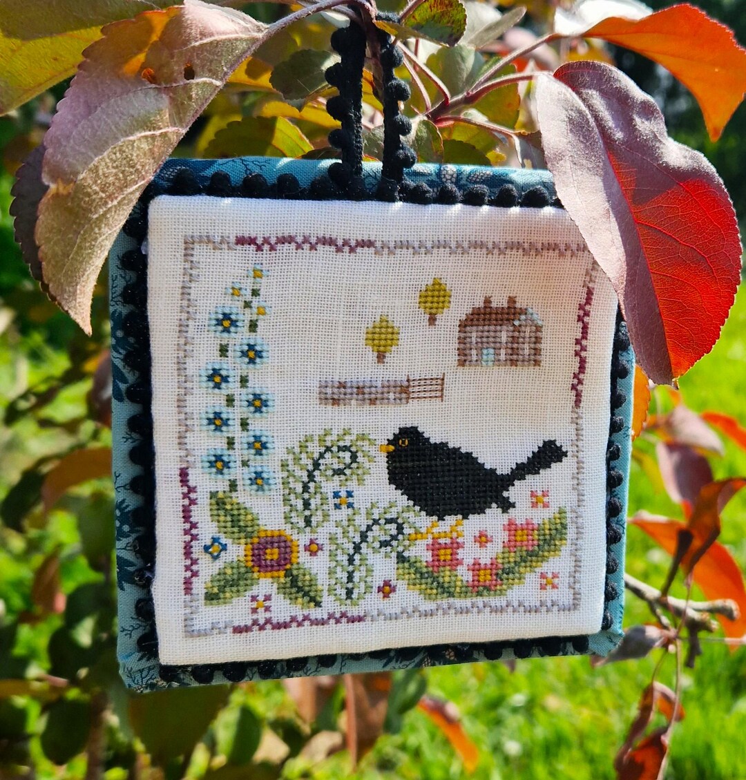 Blackbird's Summer, Primitive Cross Stitch Pattern, PDF/DIGITAL Cross ...