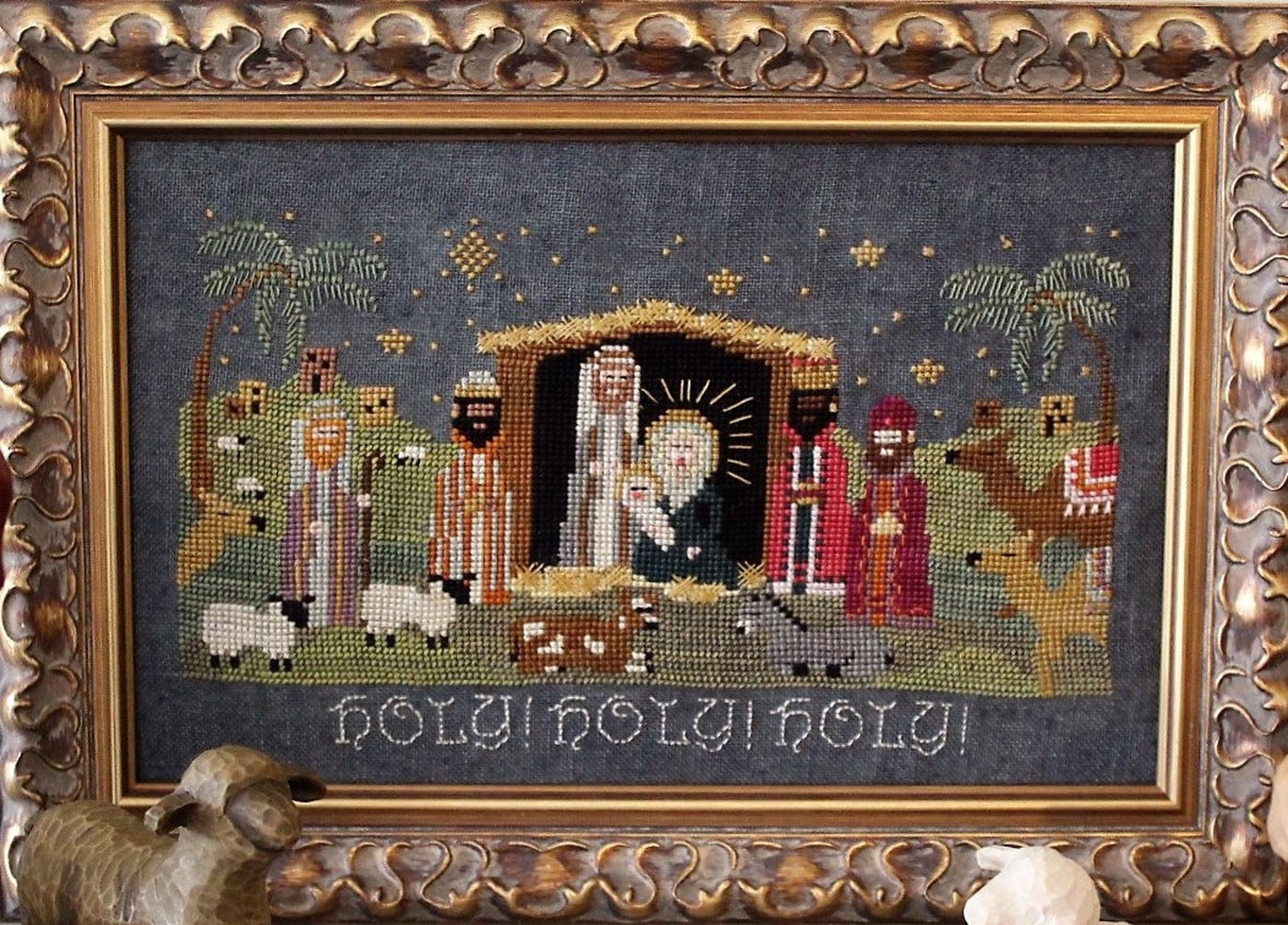 Holy! Holy! Holy! Primitive Cross Stitch Pattern, Nativity Cross Stitch ...
