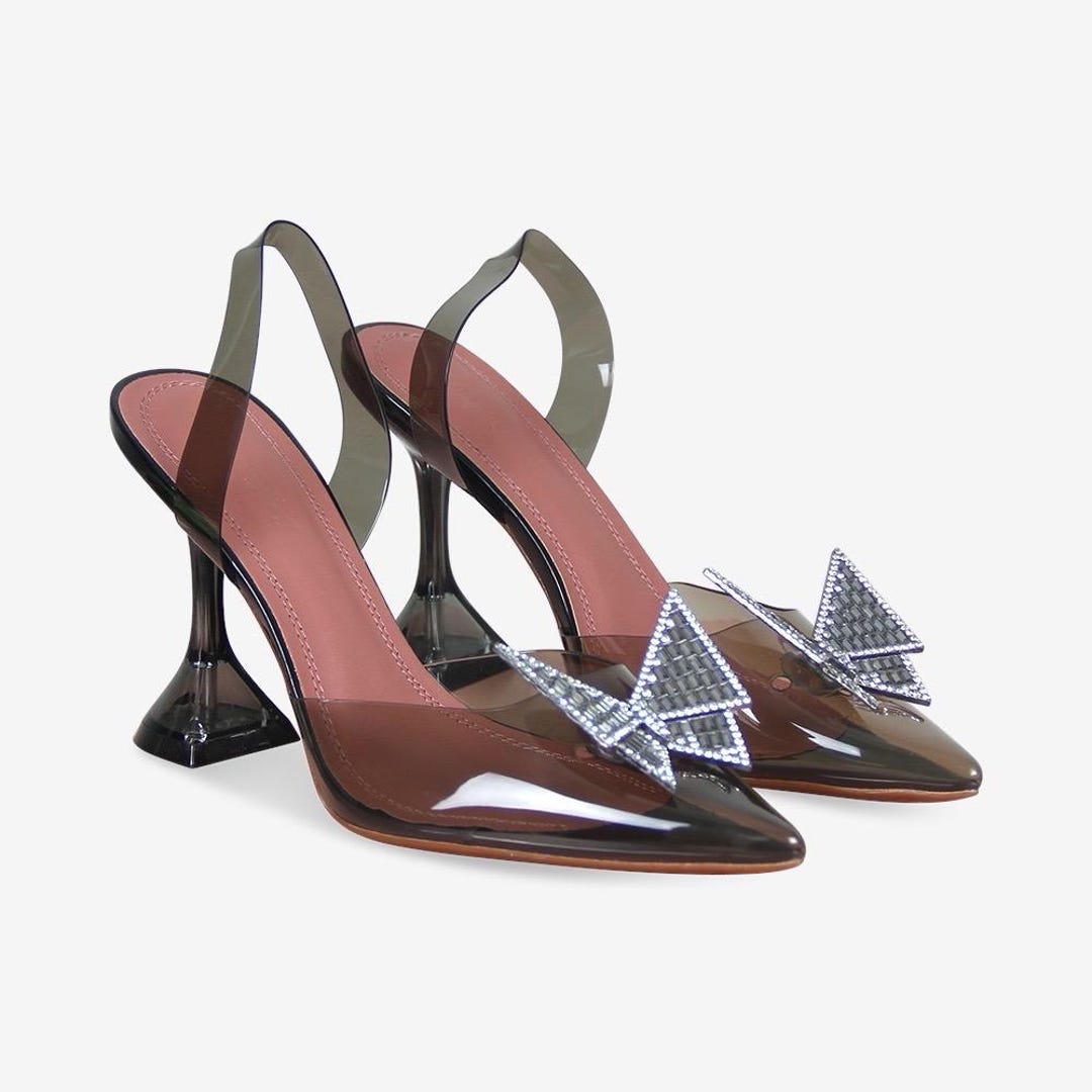 Women’s Muaddi Awge Phoenix Butterfly Crystal Buckle Detail PVC High ...