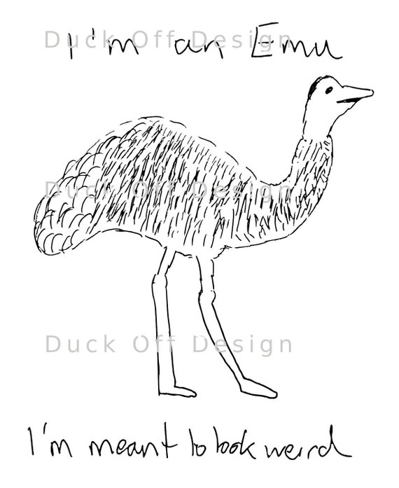 I'm an Emu Yes We're Weird. Digital Download Hand - Etsy