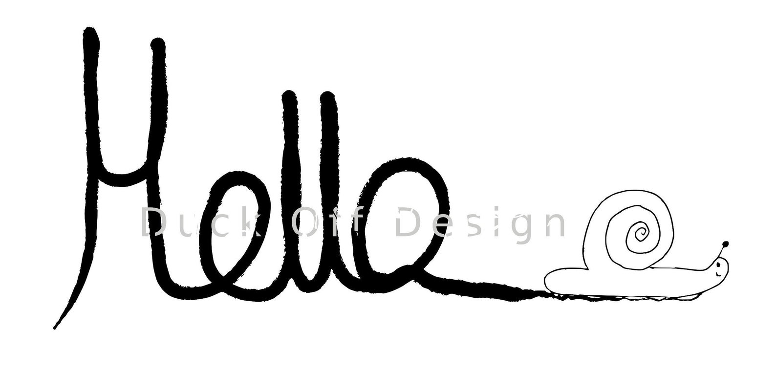 Hello! Snail Writing | Digital Download | Hand Drawn | Sublimation PNG ...