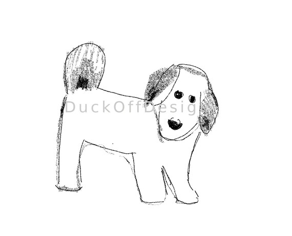 Curious Dog Digital Download Hand Drawn Sublimation PNG | Etsy