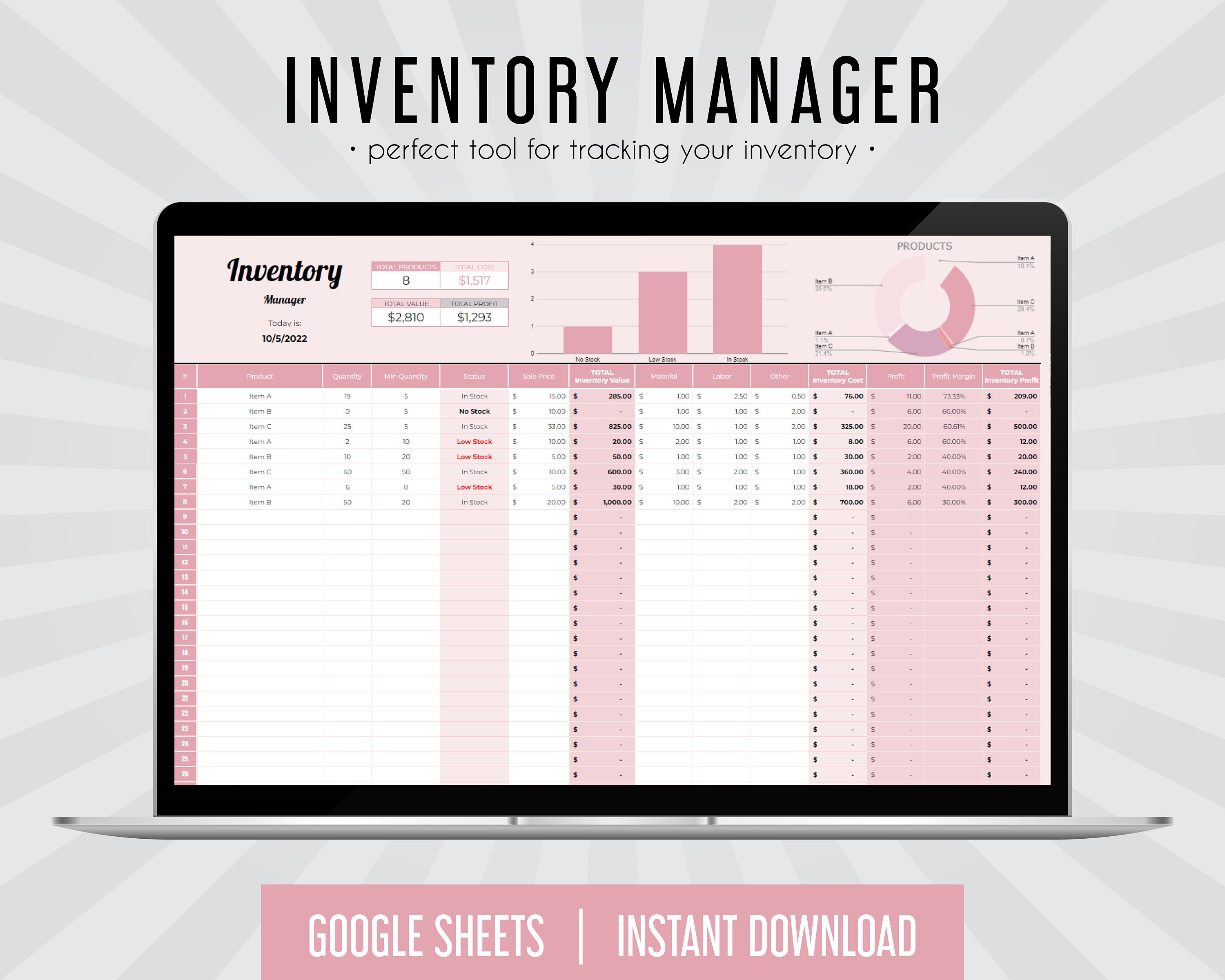 Inventory Tracker Inventory Management Small Business Order - Etsy