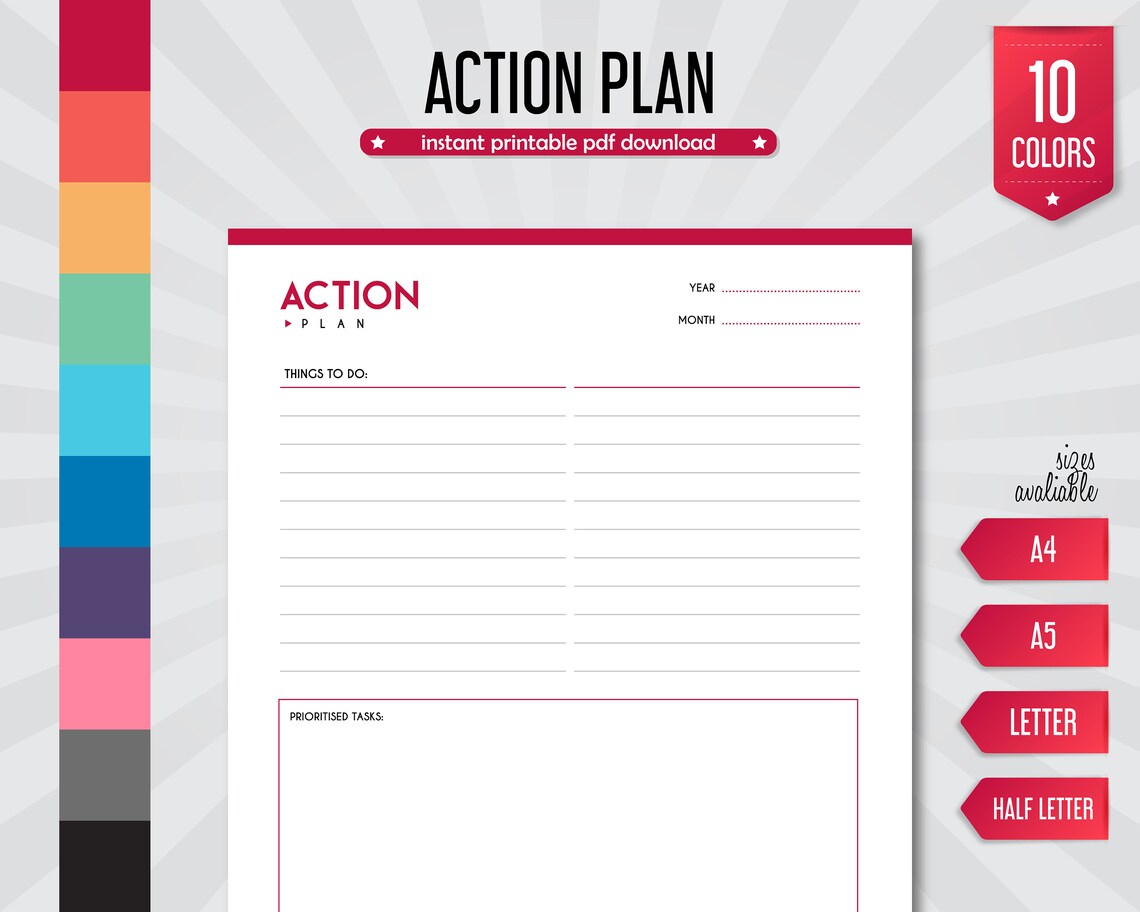 Action Plan Template, Project Management, Project Plan, Project Action ...