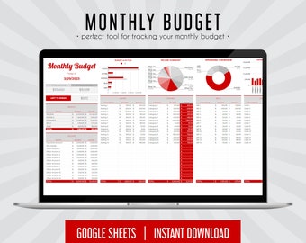 Simple Monthly Budget by Paycheck Spreadsheet, Digital Budget, Personal Finance Tracker Excel ...