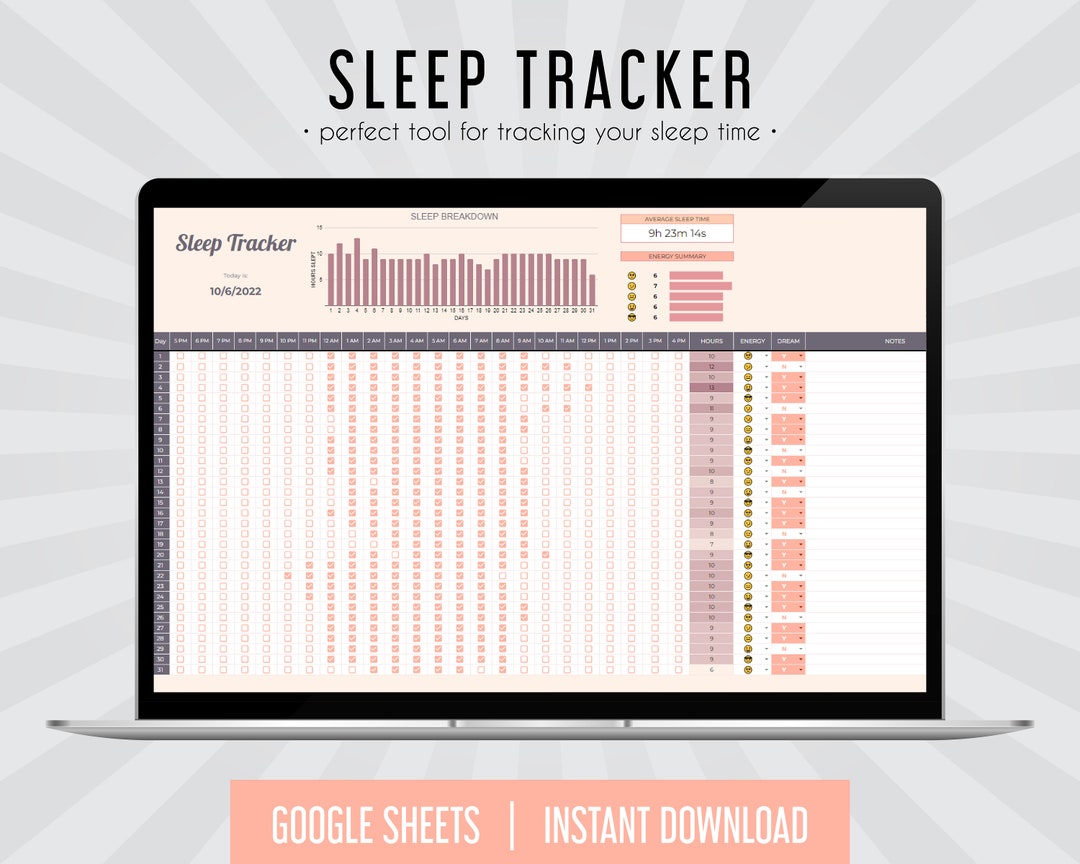 Sleep Tracker, Sleep Log, Sleep Journal, Daily Sleep Tracker, Google ...