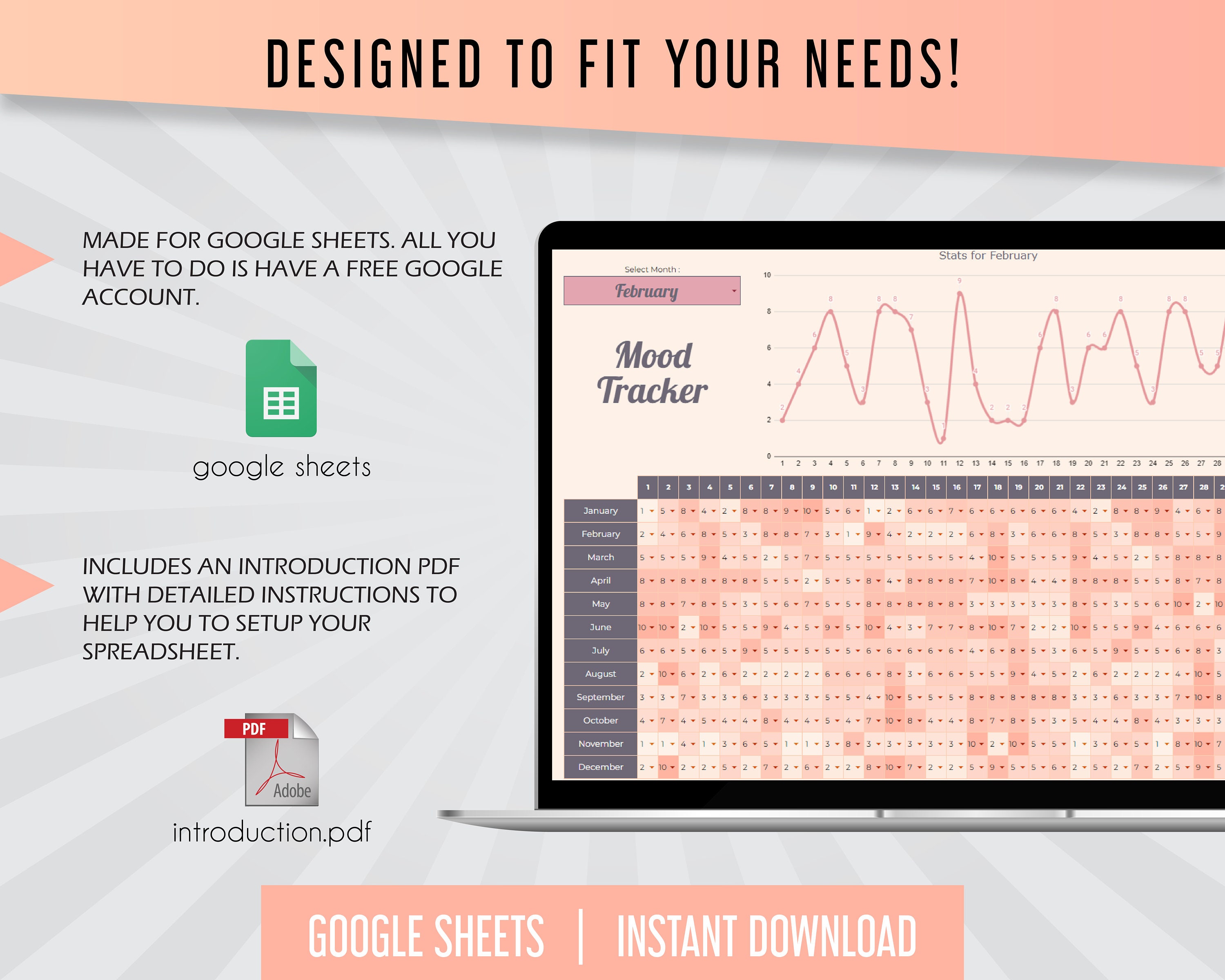 Mood Tracker Mood Printable Mood Journal A5 Mood Tracker - Etsy