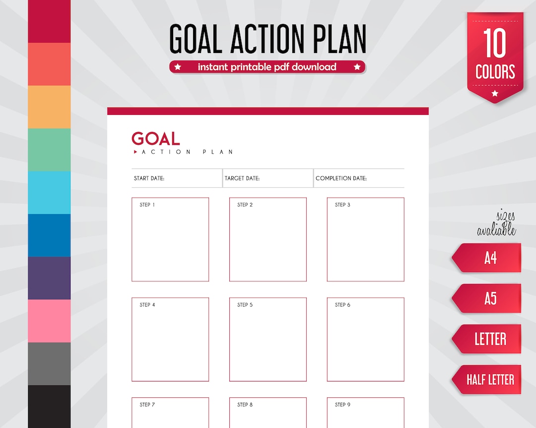 Goal Setting, Action Plan, Planner, Printable, Goal Planner ...