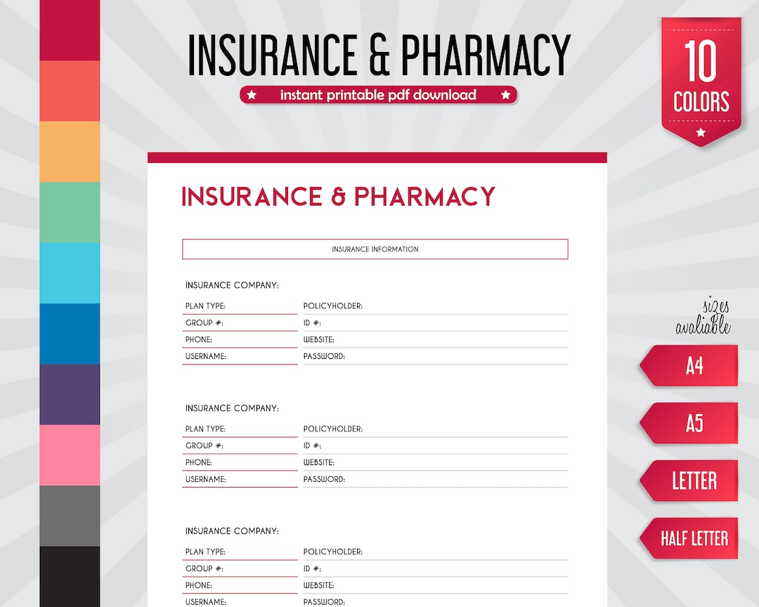 Rx Logbook, Med Tracker, Prescription Log, Insurance Diary, Pharma ...