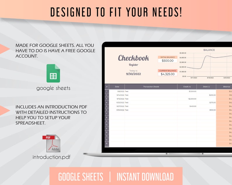Checkbook Tracker, Checkbook Template, Checkbook Register, Checking ...