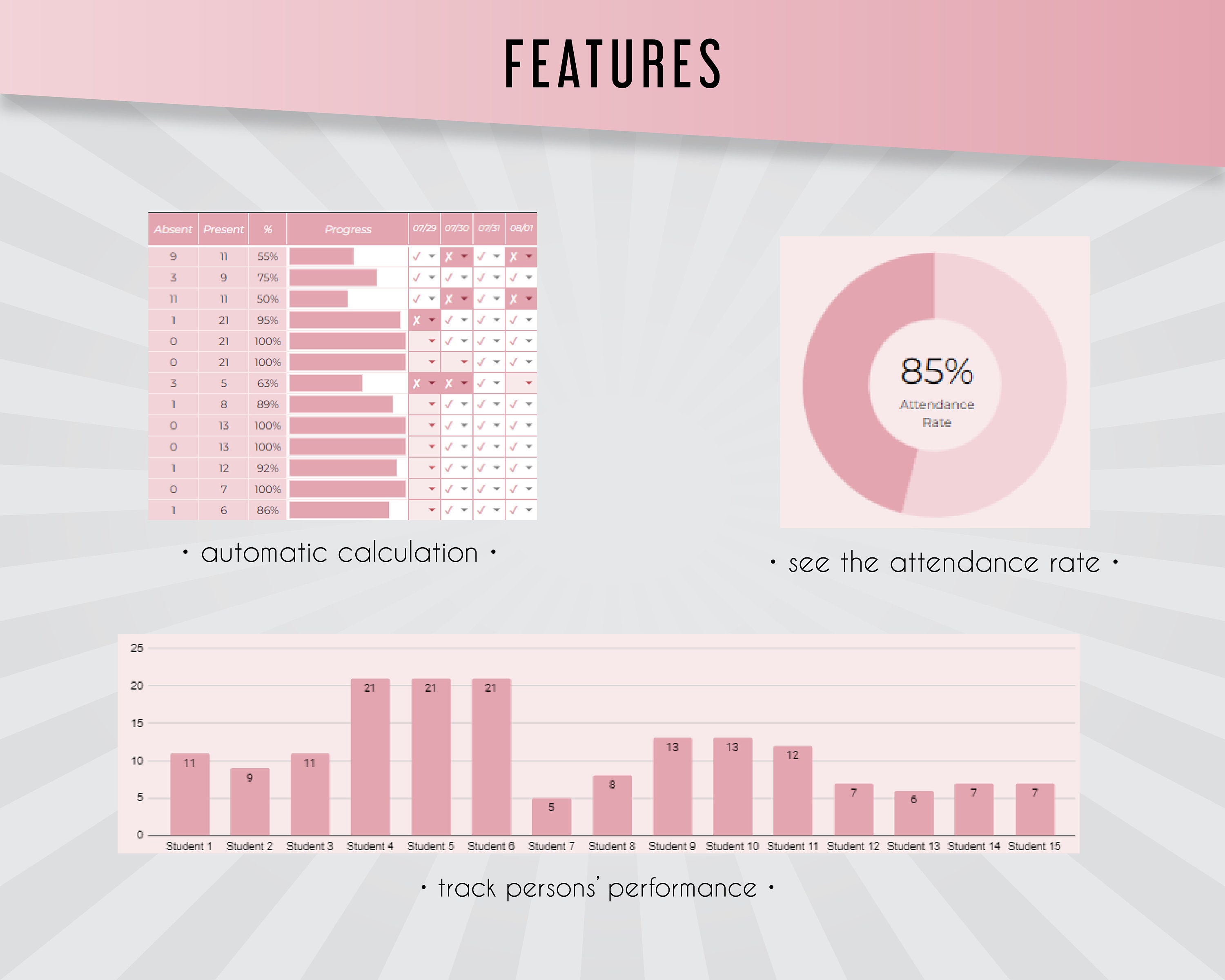 Attendance Tracker School Attendance Weekly Attendance - Etsy