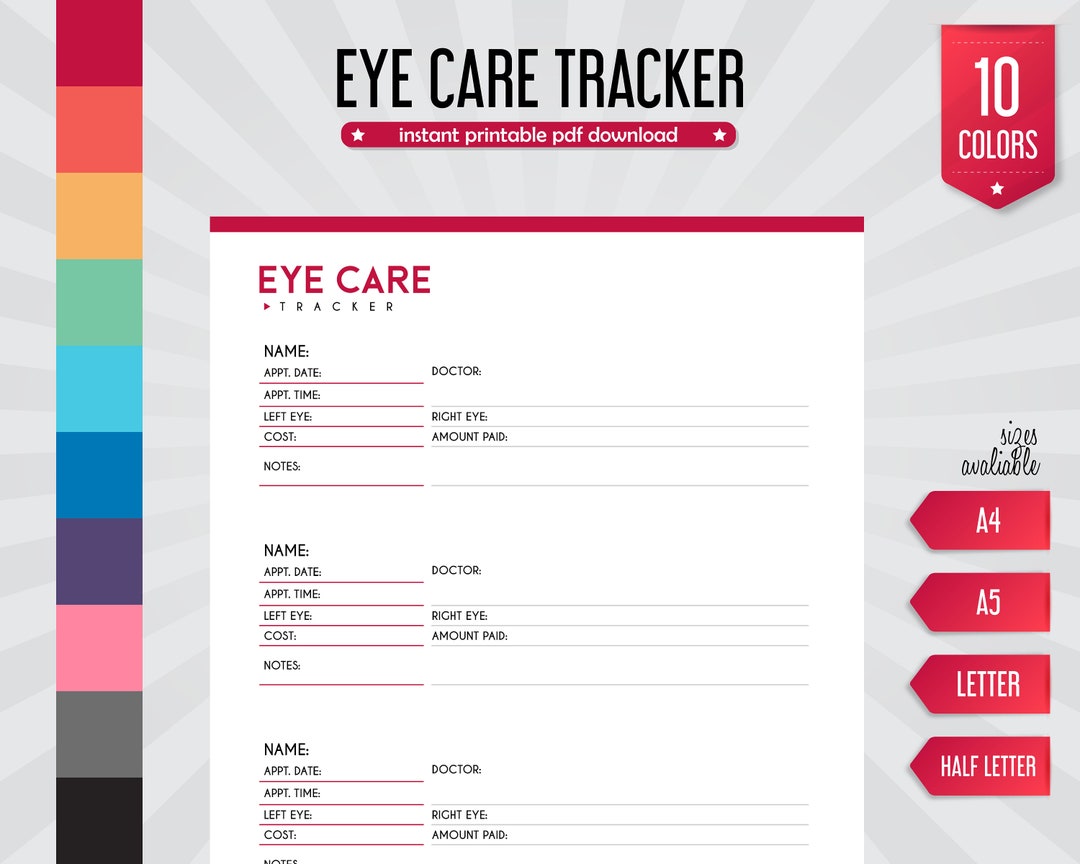 Vision Log, Eye Health, Sight Tracker, Visual Care, Optometry Log, Eye ...