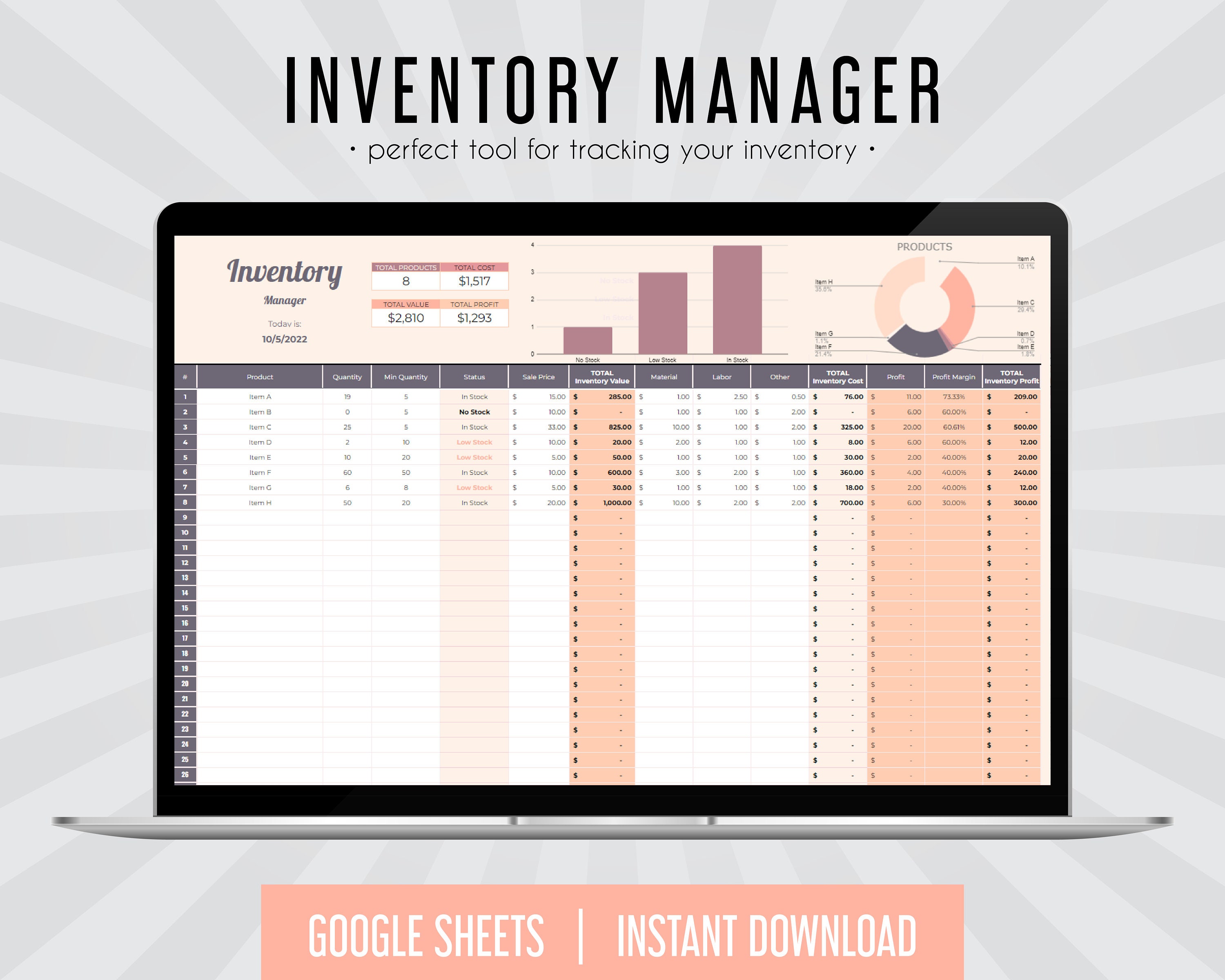 Inventory Management Business Inventory Inventory Tracker - Etsy