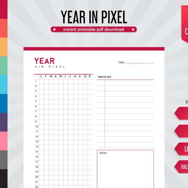 Pixel Art Calendar - Etsy