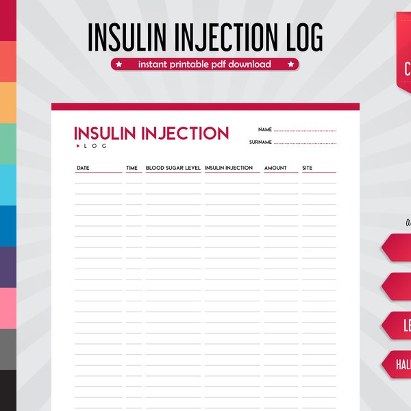 Injection Tracker Log - Etsy