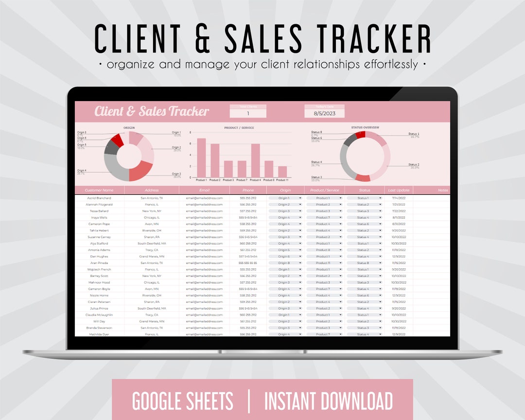 Client Management, Sales Overview, Business Analysis, Revenue Organizer ...